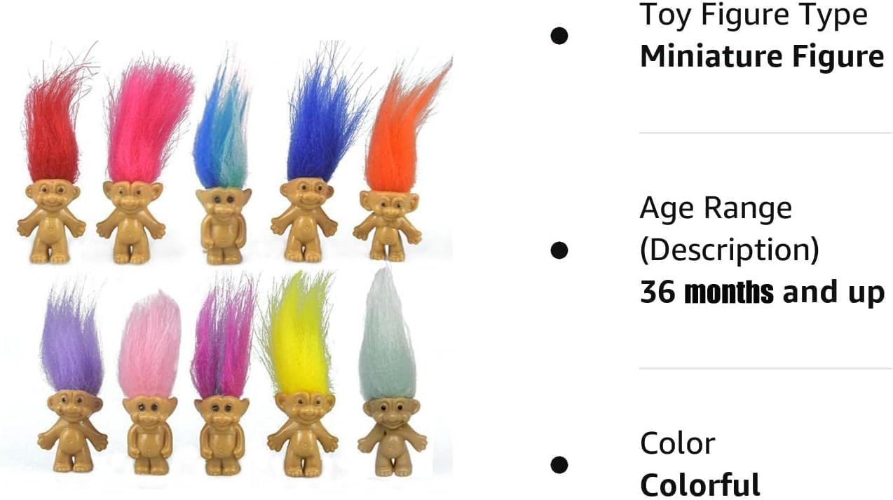 Super Mini Trolls Dolls | Set of 10 – Miniature Versions of Things